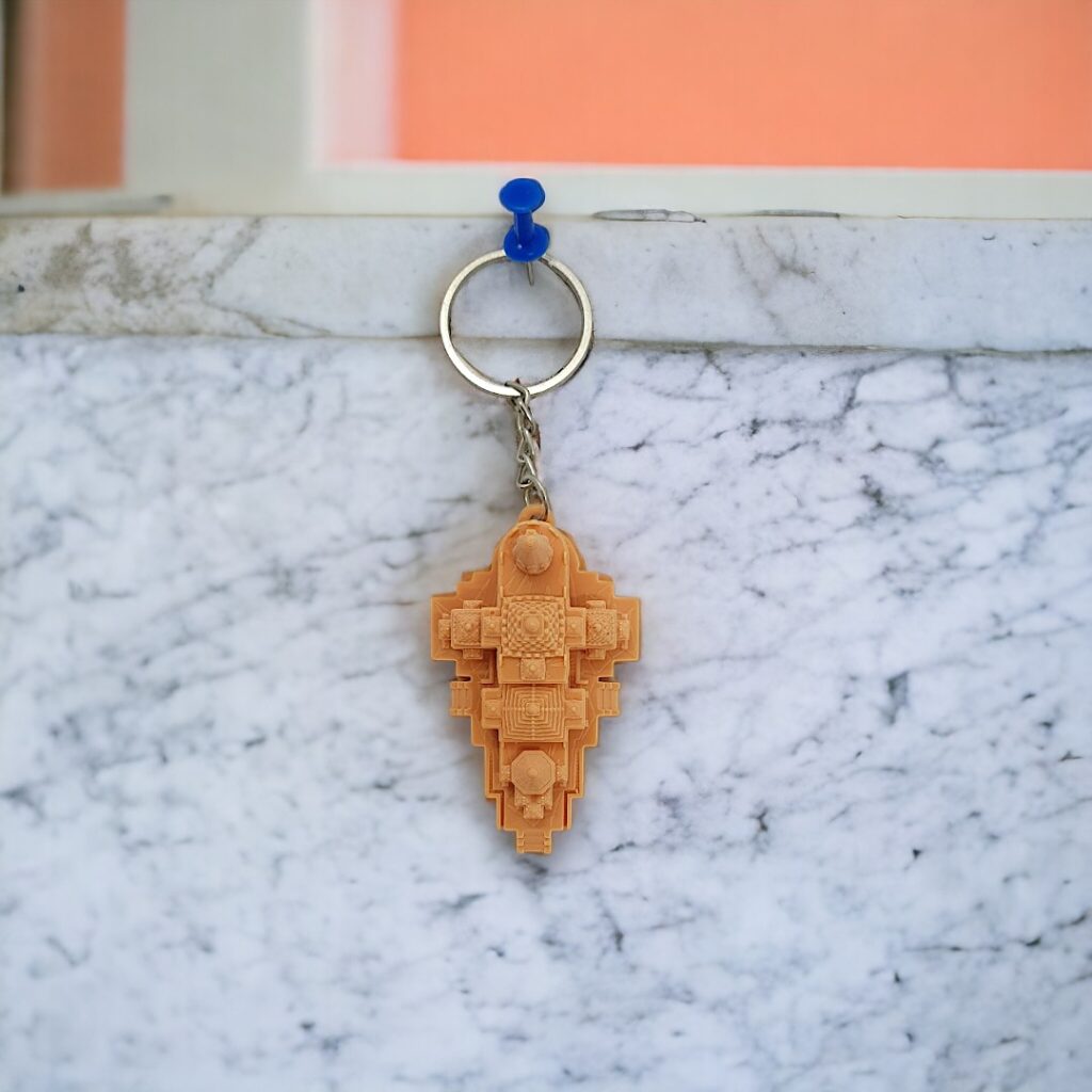 Ayodhya Shri Ram Mandir 3D Model Resin Hand-Carved Temple Keychain (2.5 ...