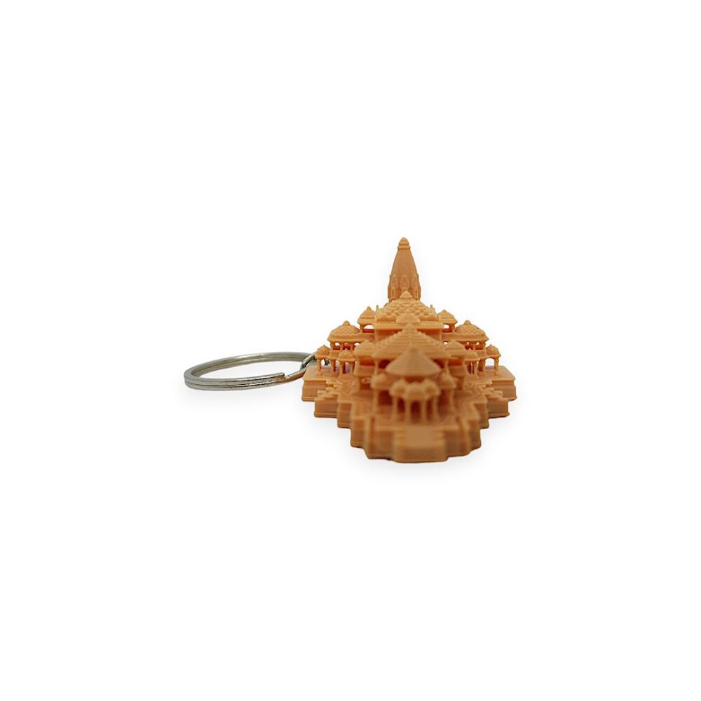 Ayodhya Shri Ram Mandir 3D Model Resin Hand-Carved Temple Keychain (2.5 ...