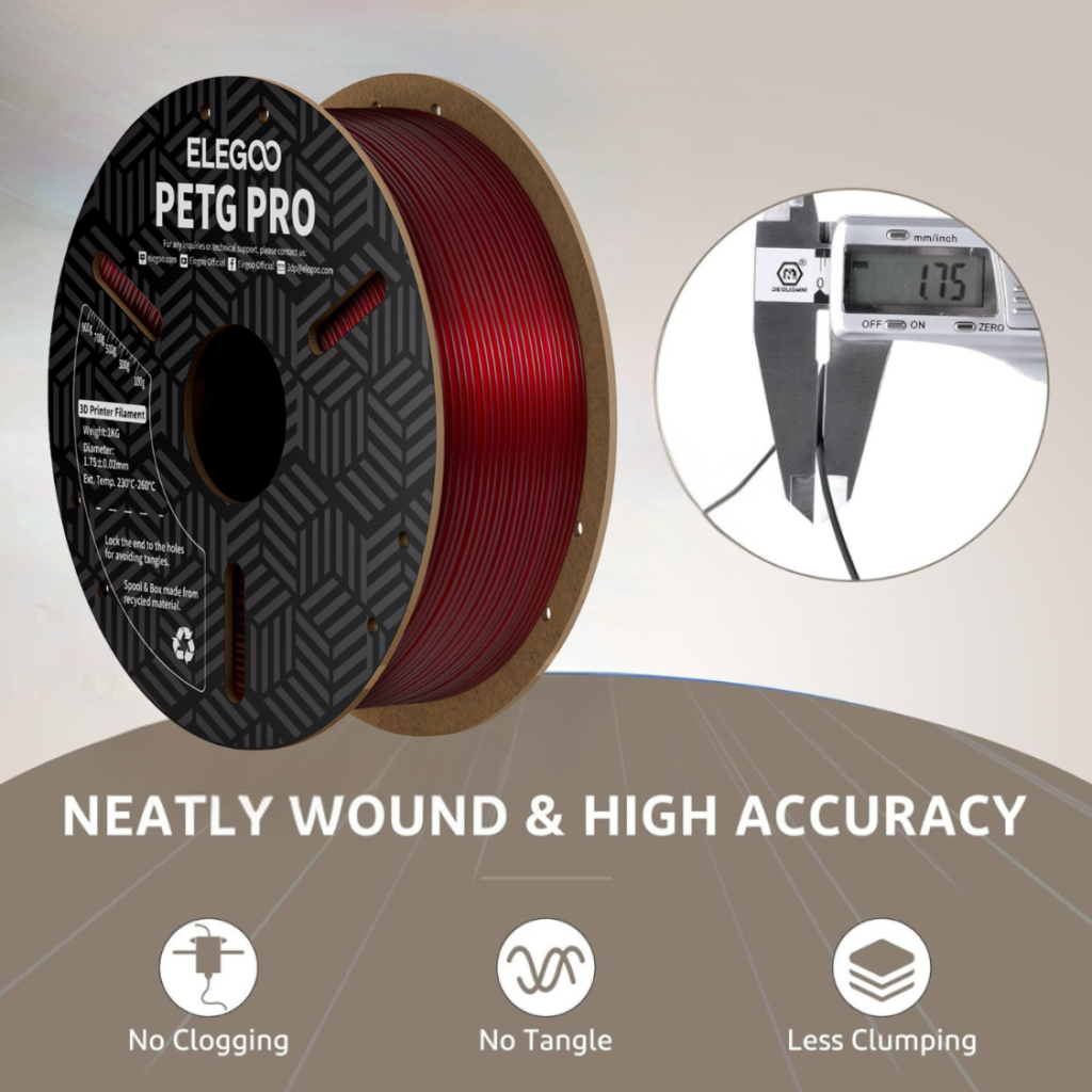 ELEGOO PETG PRO Filament (Burgundy Red)